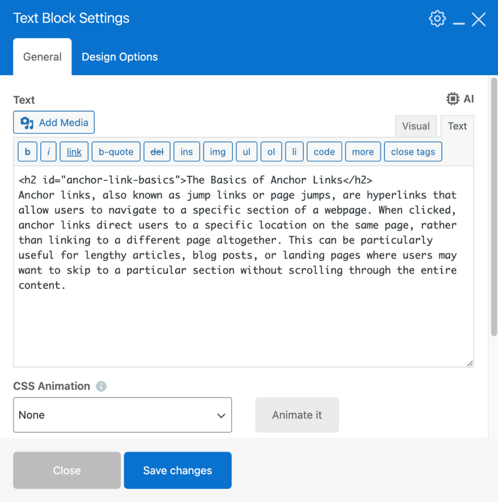 How To Create and Add Anchor Links in WordPress (3 Ways) - WPBakery Page Builder