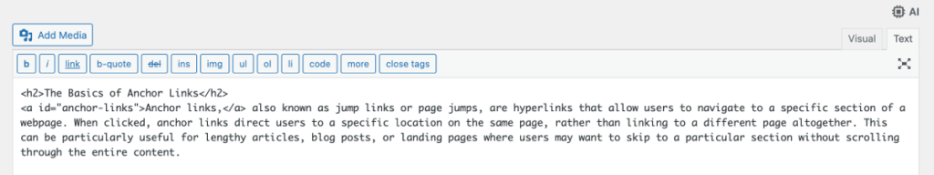 How To Create and Add Anchor Links in WordPress (3 Ways) - WPBakery ...